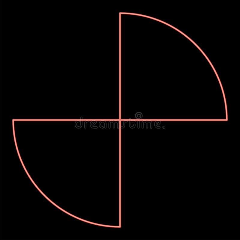 Part Circle 1/2 2 Two Contour Outline Line Icon Black Color Vector ...