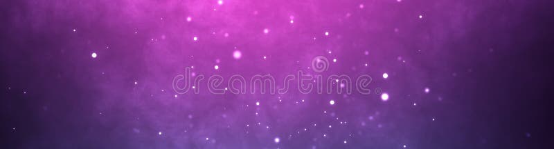 Neon Particles Horizontal Background. Blue Pink Abstract Glowing Space ...