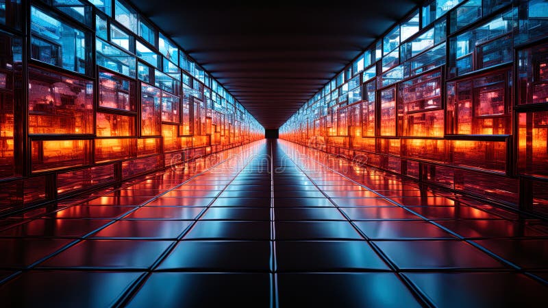 A Neon Passage Flickering in Endlessly, Like a Light Tunnel into a ...