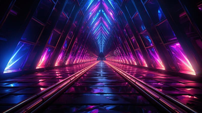 A Neon Passage Flickering in Endlessly, Like a Light Tunnel into a ...