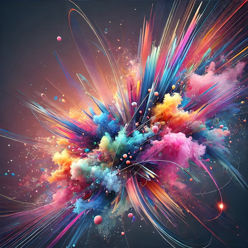 Dynamic Explosion of Colors Creating Abstract Wallpaper Stock ...