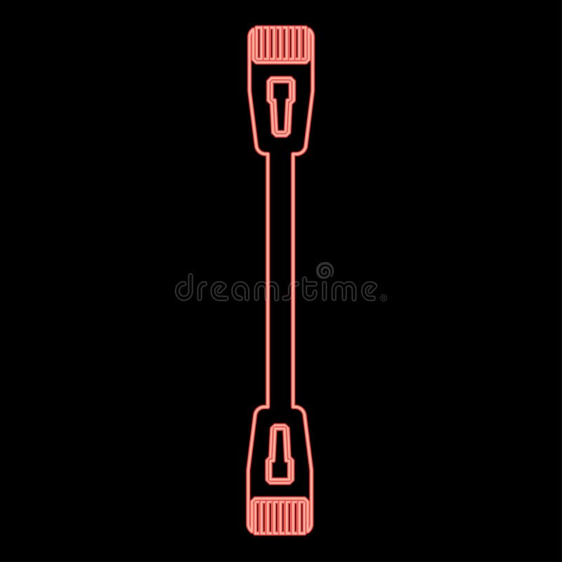 Neon Patch Cable Path Cord Ethernet Technology Rj45 Net Concept Red ...