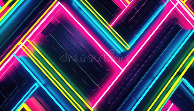 Neon Pattern Background with Vibrant Shapes, Great for Modern Designs ...