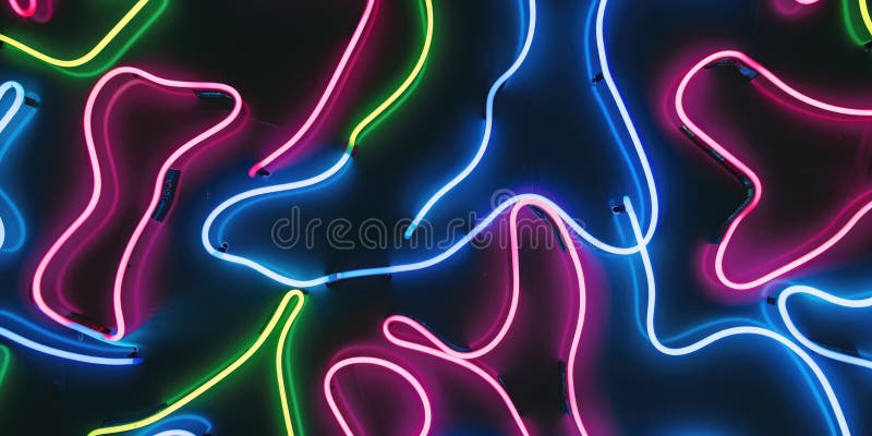 Neon Pattern Background with Vibrant Shapes, Great for Modern Designs ...
