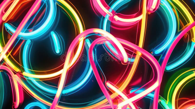 Neon Pattern Background with Vibrant Shapes, Great for Modern Designs ...