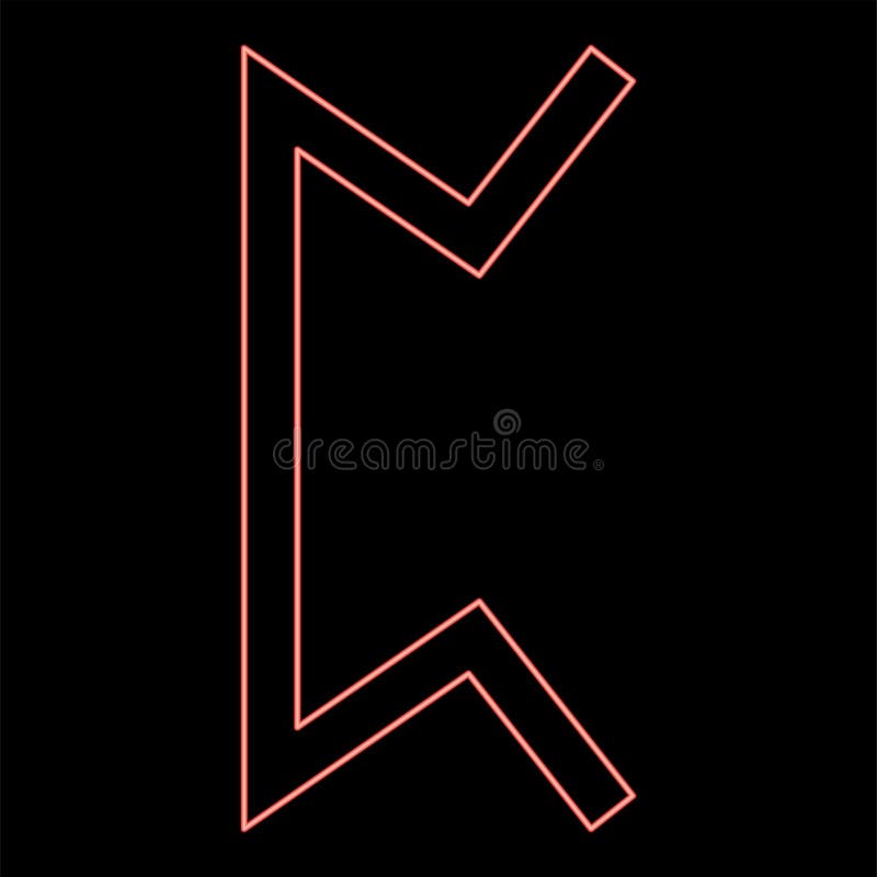 Neon Perth Rune Pertho Pear Hidden Game Symbol Red Color Vector ...