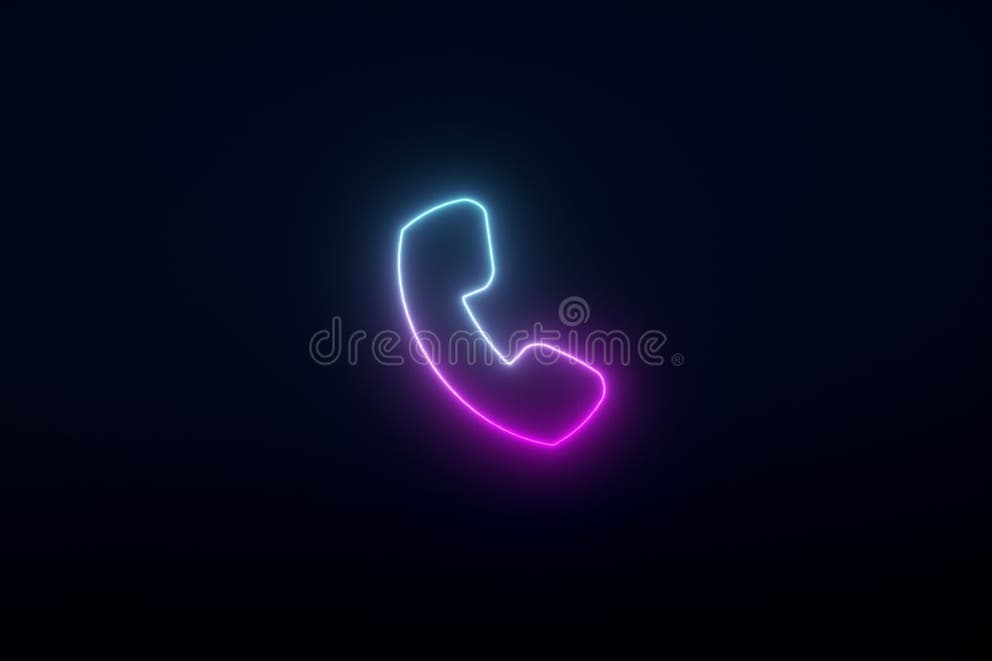 Neon phone icon stock illustration. Illustration of neon - 262658263