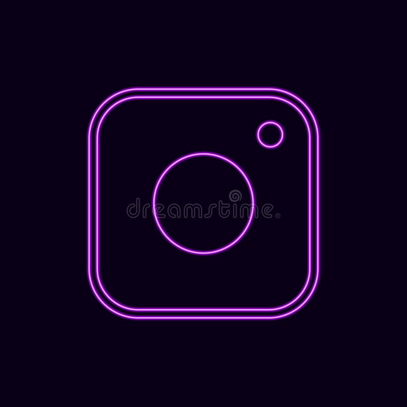 Neon Photo Camera with Flash Icon Stock Vector - Illustration of ...
