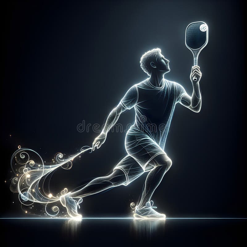 Man Playing Pickleball Stock Illustrations – 42 Man Playing Pickleball ...