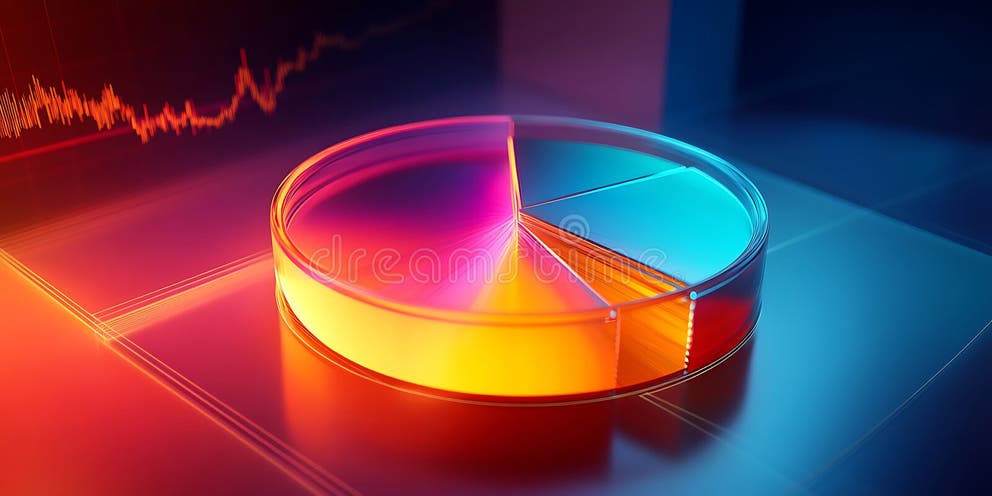 Neon Pie Chart Data Visualization Background Stock Illustration ...