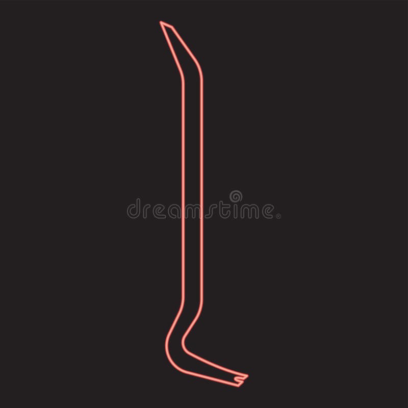 Neon Pinch Bar Red Color Vector Illustration Image Flat Style Stock ...