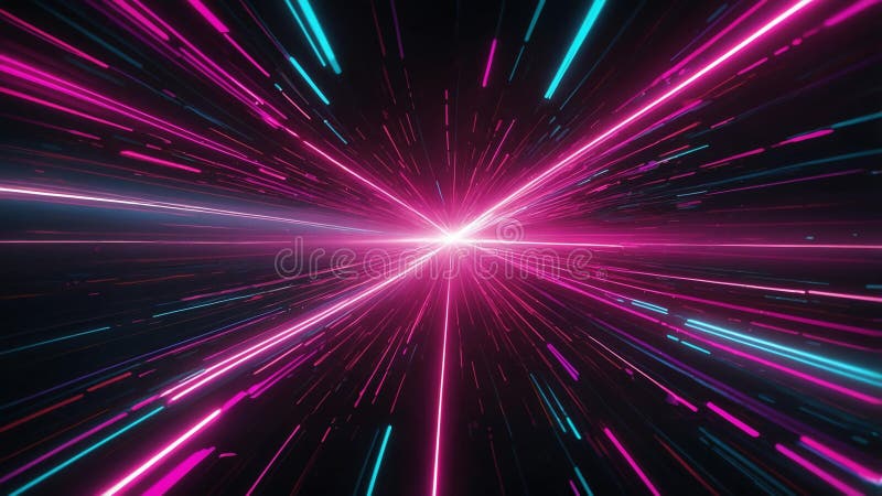 Neon Pink Abstract Speed Ray Ai Generated Stock Illustration ...