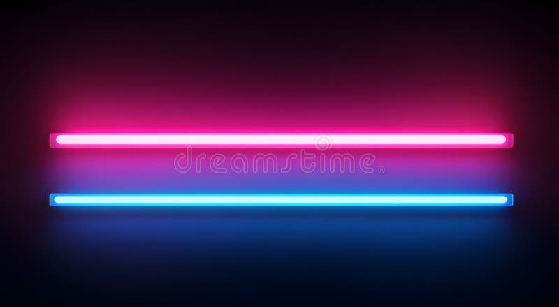 Neon Pink and Blue Light Bar Dark Background, Futuristic Glowing Design ...