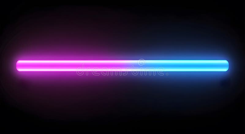 Neon Pink and Blue Light Bar on Dark Background Futuristic Glowing ...