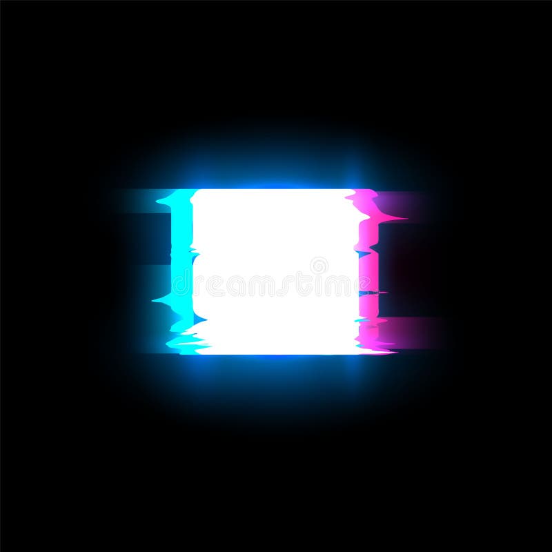 Neon Pink and Blue Square Glitch Frame Vector Illustration Stock Vector ...