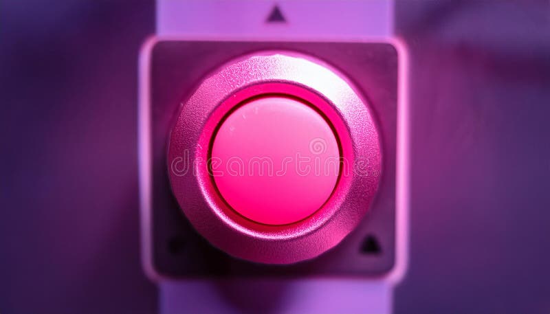 Neon Pink Button on Control Panel. Modern Equipment Stock Illustration ...