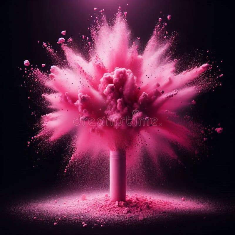Neon Pink Chalk Piece Exploding into a Strange Old Stock Image - Image ...