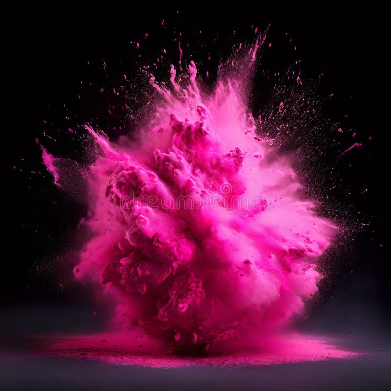 Neon Pink Chalk Piece Exploding into a New Beautiful Stock Image ...