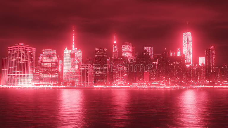 Neon Pink Cityscape stock image. Image of abstract, vibrant - 384846269