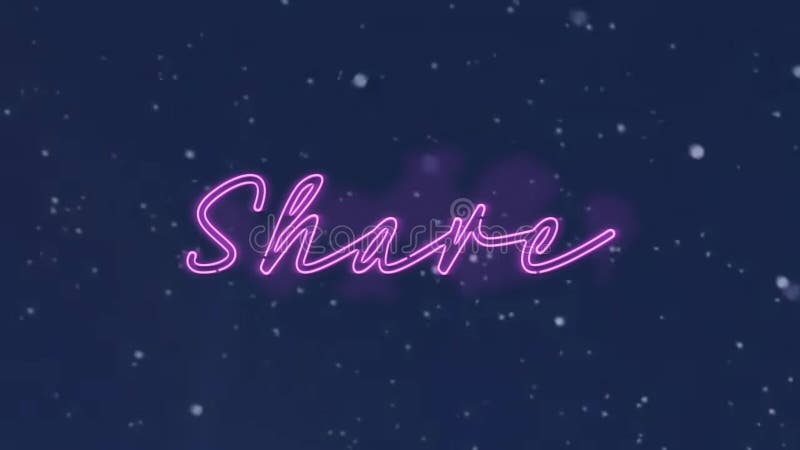 Neon Pink Cursive Text Glowing Against Starry Navy Background ...