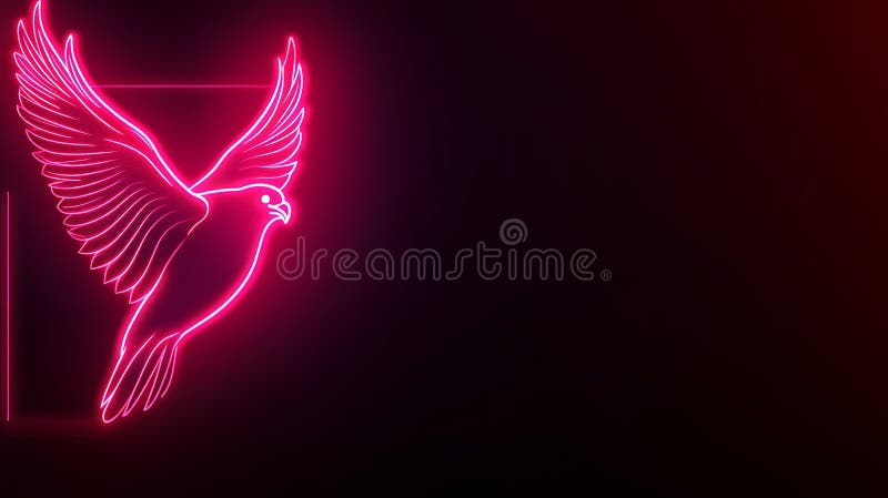 Neon Pink Dove in Flight Artistic Design Stock Image - Image of soul ...