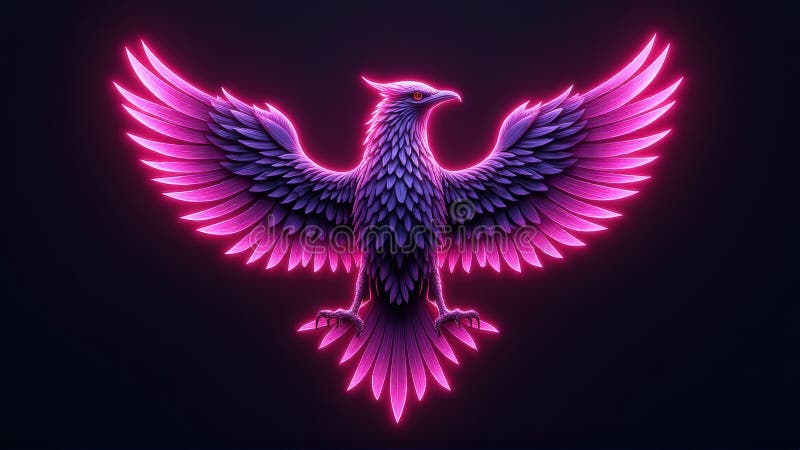 Neon Pink Eagle Wings stock illustration. Illustration of creature ...