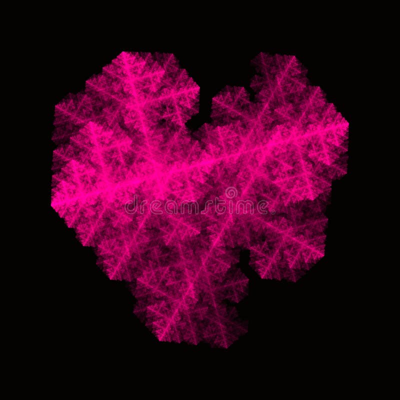 Neon pink fractal heart stock illustration. Illustration of neon - 80163322