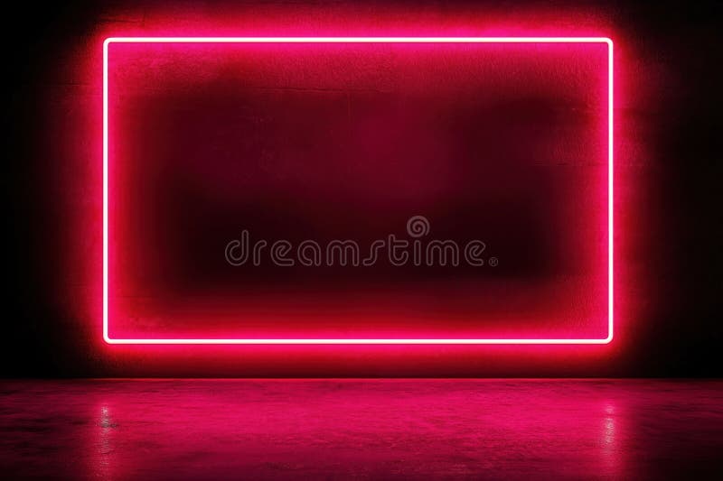 Neon Pink Frame Grid Pattern. Empty Frame Creates Tech Space. Suitable ...