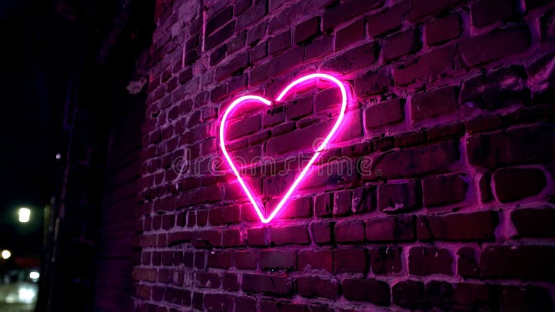 Neon Pink Heart Sign stock footage. Video of illuminated - 359822508