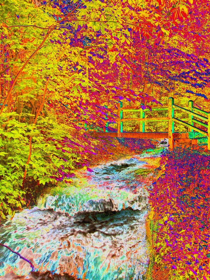 Neon Pink Lemonade Bridge and River Stock Photo - Image of lemonade ...