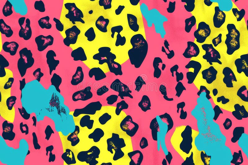 Neon Pink Leopard Print Seamless Pattern Stock Illustration ...