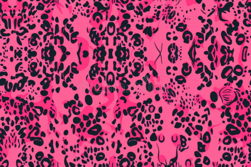 Neon Pink Leopard Print Seamless Pattern Stock Illustration ...