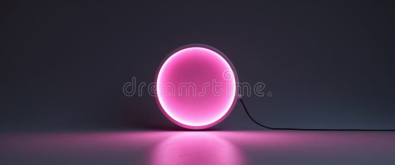 Neon Pink Light on Dark Background Creating an Ambient Glow. Stock ...