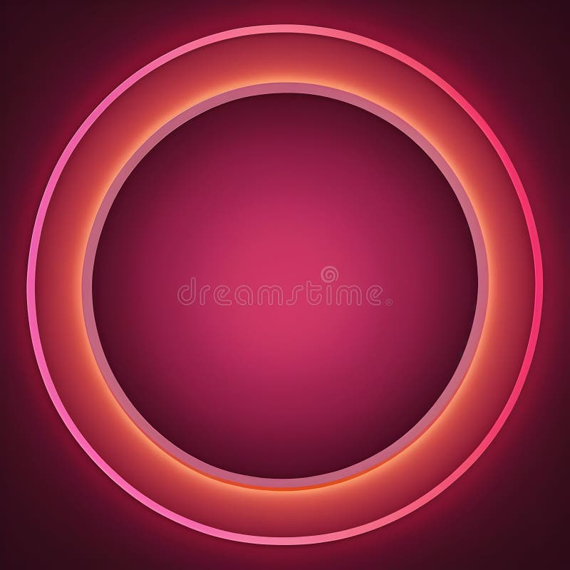 Neon Pink Orange Glowing Circle on Warm Gradient Background for ...
