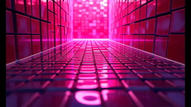Neon Pink Pathway: a Digital Art Exploration of Light and Geometry ...