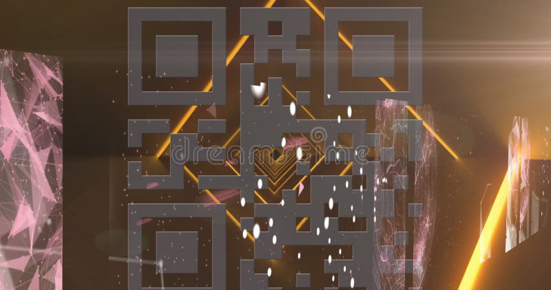 Neon Pink Qr Code Scanner Against Multiple Screens with Plexus Networks ...