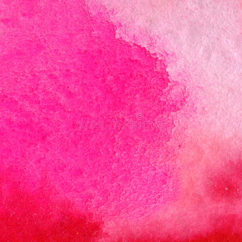 Neon Pink, Red Watercolor Texture with Granulation Stock Illustration ...