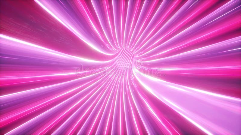 Neon Pink Stream. Flying through the Universe Lightspeed Tunnel Stock ...