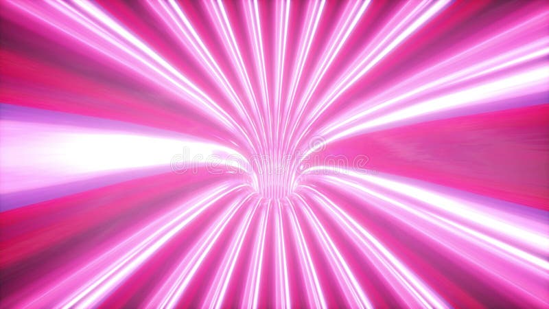 Neon Pink Stream. Flying through the Universe Lightspeed Tunnel Stock ...