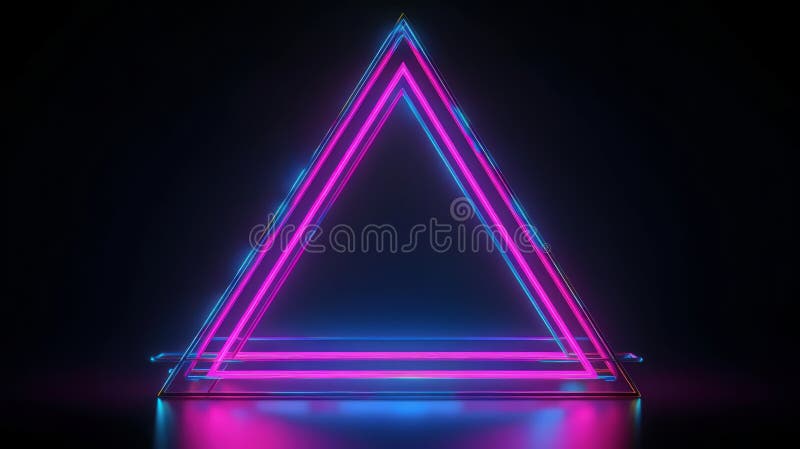 A Neon Pink Triangle on a Black Background. Generative Ai Stock Photo ...