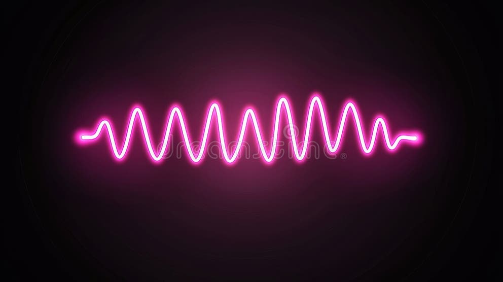 A Neon Pink Waveform on a Black Background. Stock Image - Image of ...