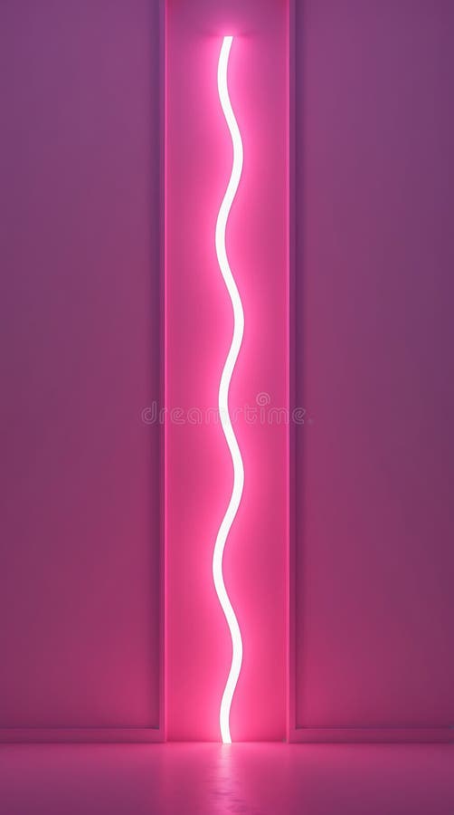 Neon Pink Wavy Line Wallpaper in a Minimalist Setting Stock Image ...