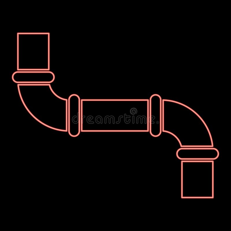 Neon Pipe Red Color Vector Illustration Image Flat Style Stock Vector ...