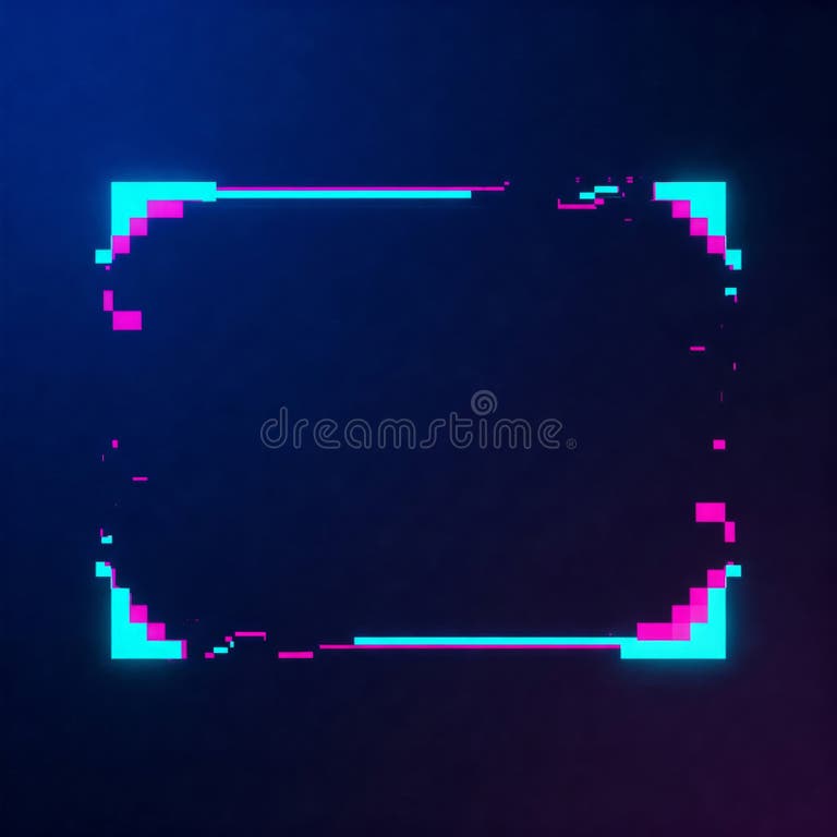 Neon Pixel Corruption Frame Stock Illustration - Illustration of shift ...