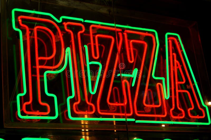 Neon Pizza Sign Stock Photo - Image: 2435870