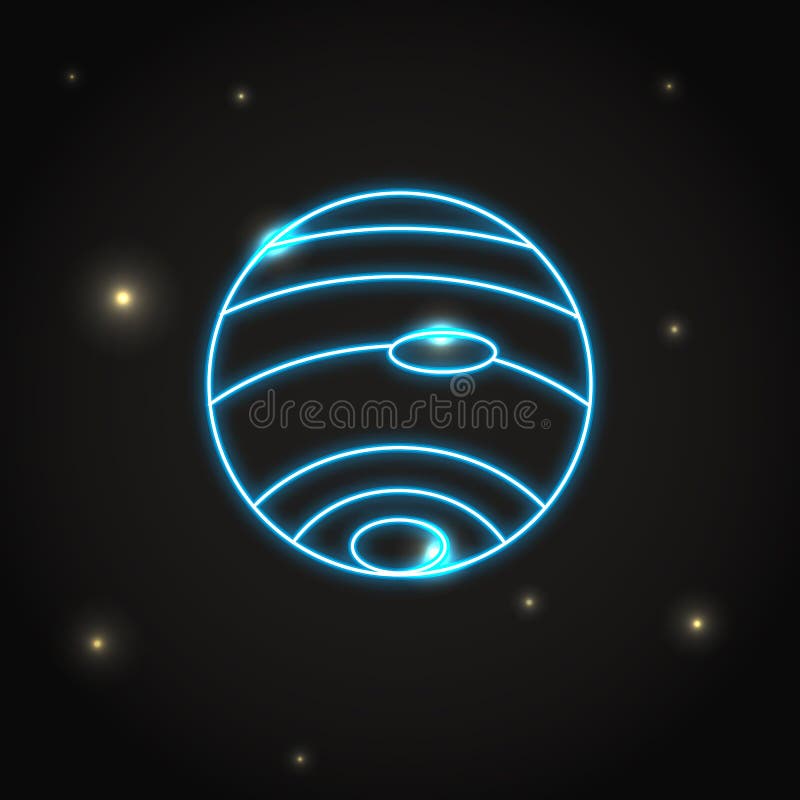 Neon Planet Neptune Icon in Thin Line Style Stock Illustration ... Neon Planet Neptune Icon in Thin Line Style Stock Illustration ...