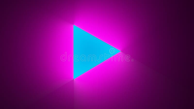 Neon Play Button Music Illustration. Neon Triangle Lamps . Stock Photo ...