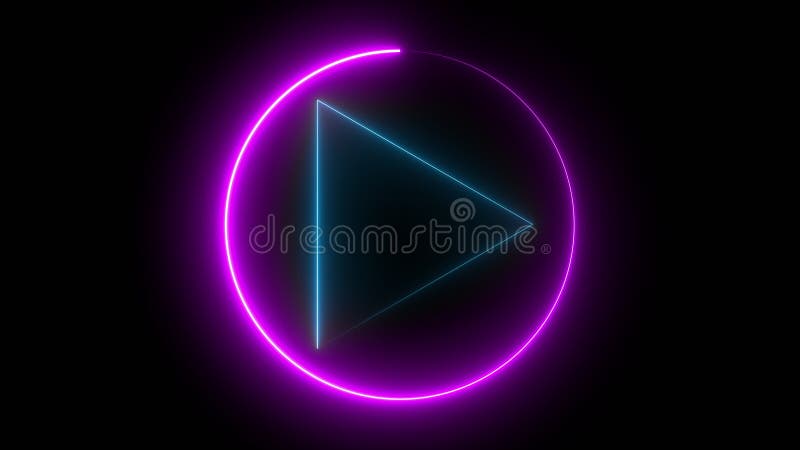 Neon play button stock video. Video of press, abstract - 345075813