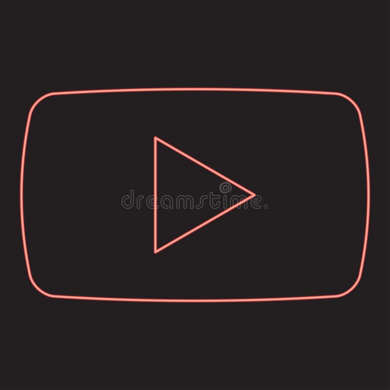 Neon Play Button Red Color Vector Illustration Image Flat Style ...