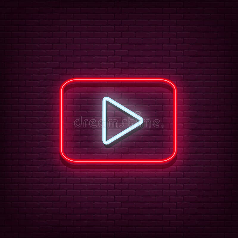 Neon Play Vector Logo. Play Editorial Image - Illustration of film ...